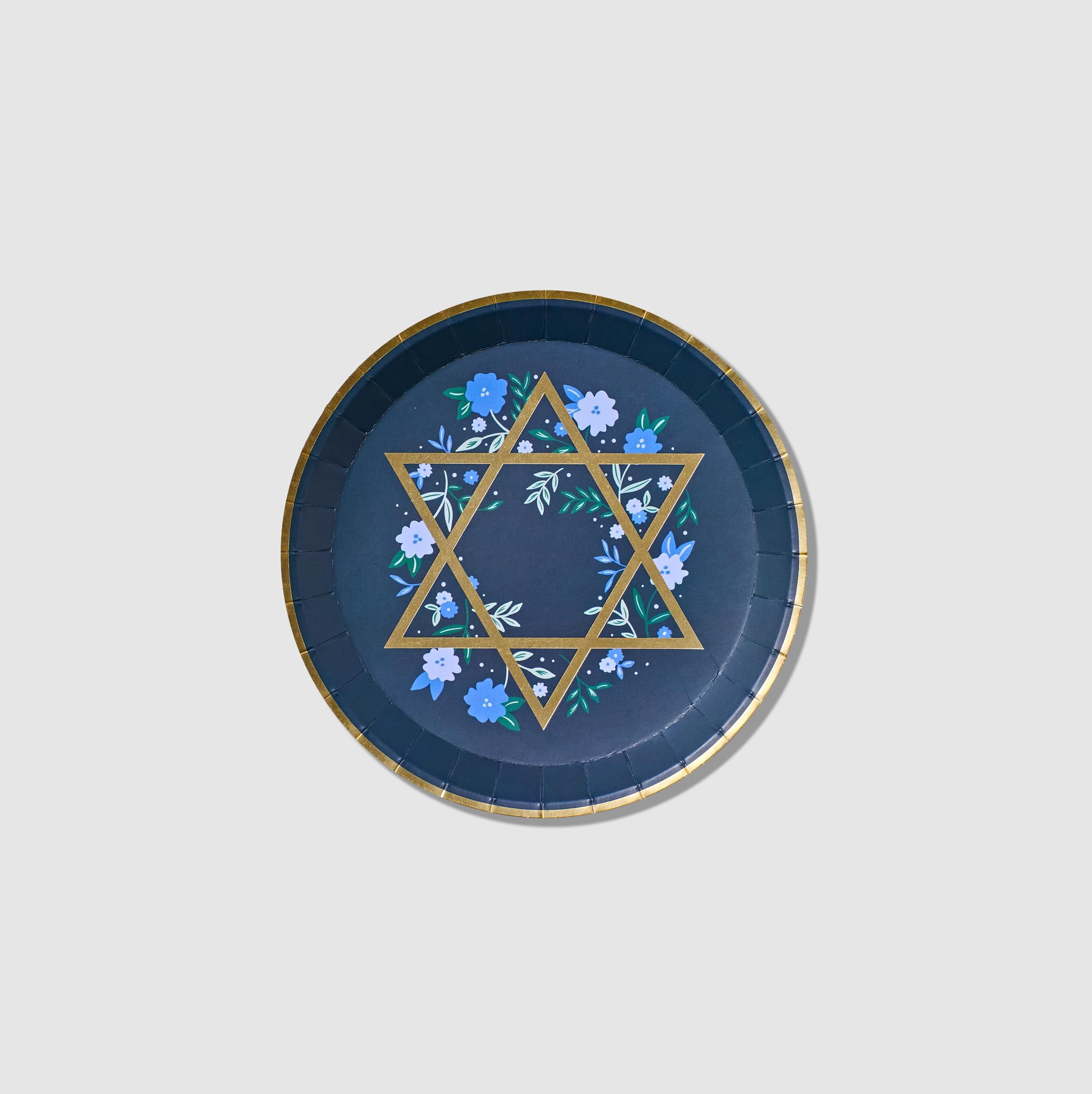 Coterie Hanukkah Paper Plates (Set of 10) - Navy and Gold Jewish ...