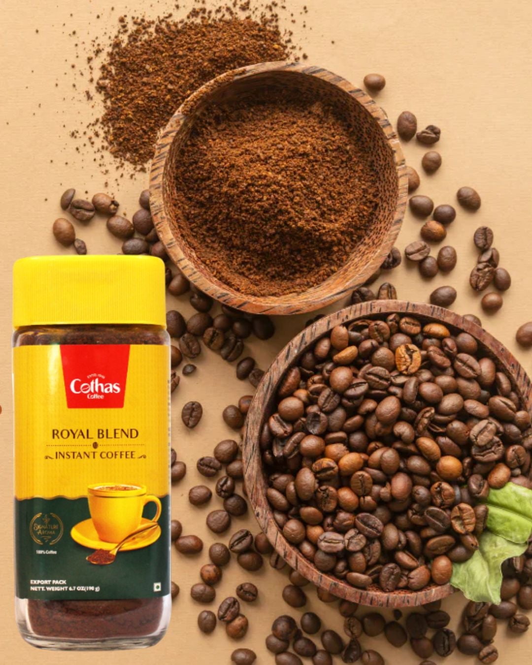 Cothas Traditional Royal Blend Instant Coffee Powder - Pack of 4 , Each ...