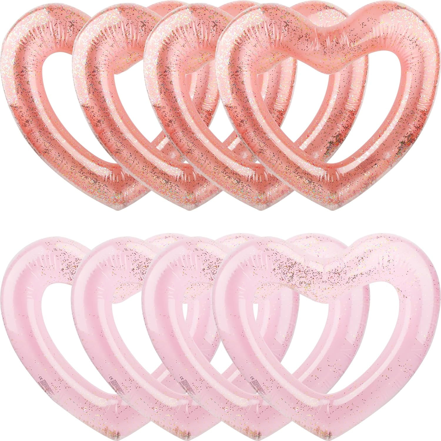 Cotiny 8 Pack Inflatable Heart Swim Rings Float Heart Shaped Swimming ...