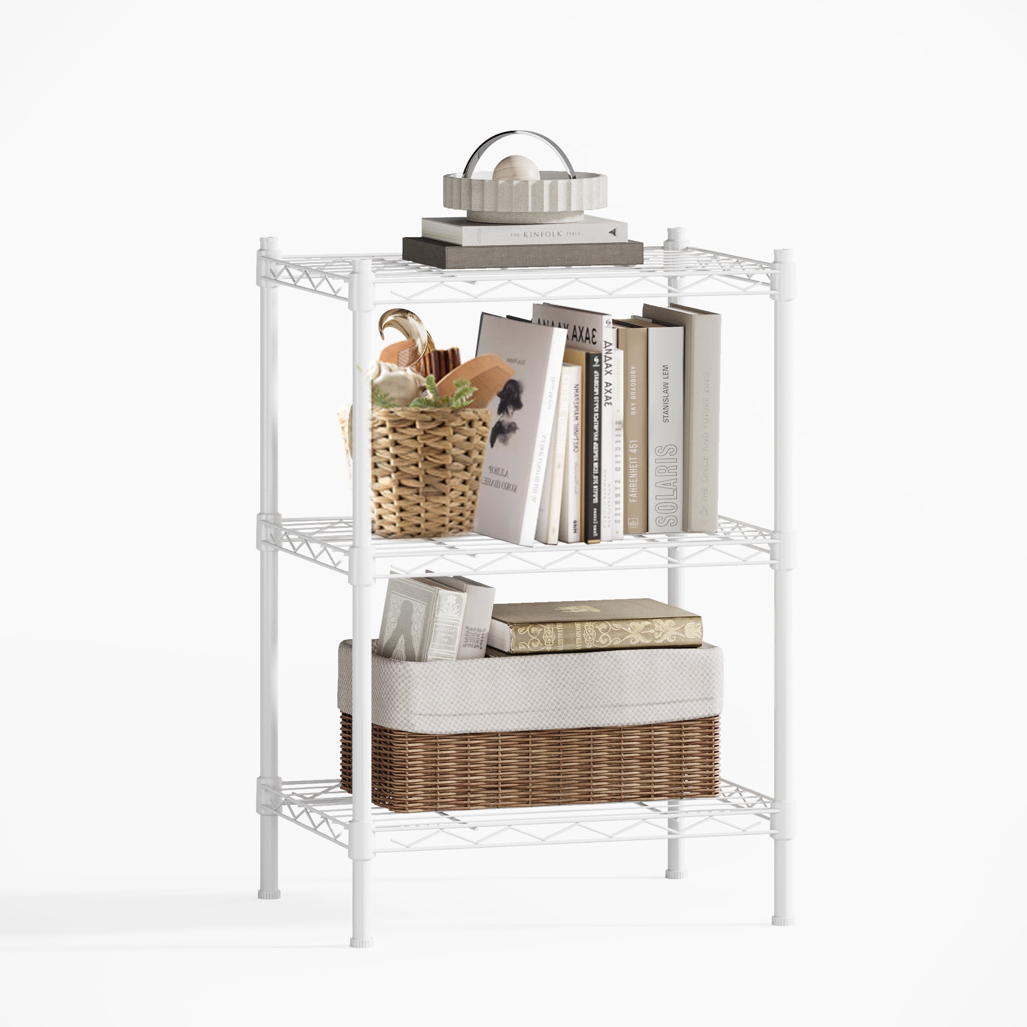 Cotiro 3-Tier Strong Storage Shelving Unit,Hollow Metal Wire Shelf with ...