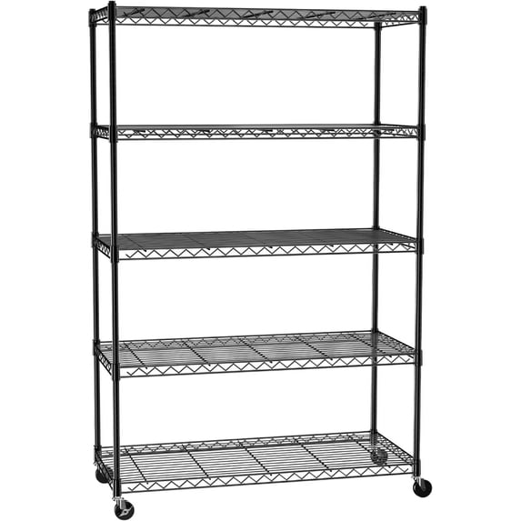 Cotiro 5-Tier 76" High Adjustable Storage Rack, Heavy-Duty Wire Rack ...