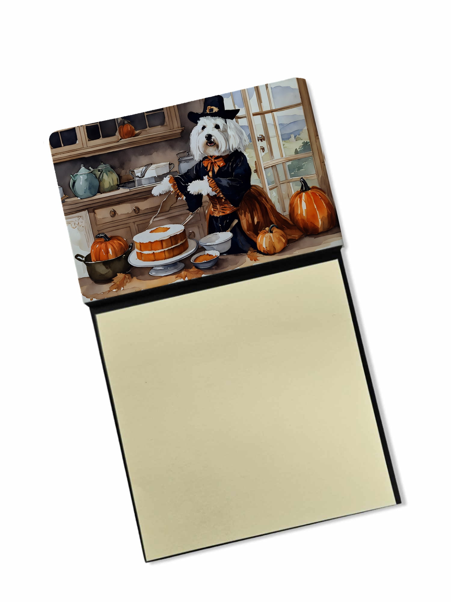 Coton De Tulear Fall Kitchen Pumpkins Sticky Note Holder 3.25 in x 5.25 ...