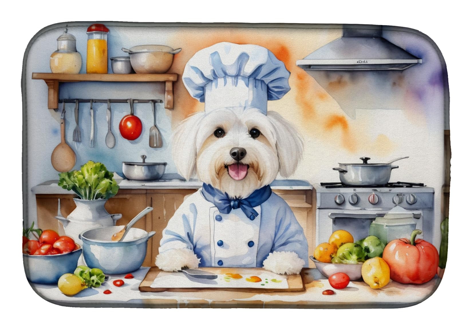 Coton de Tulear The Chef Dish Drying Mat 14 in x 21 in - Walmart.com