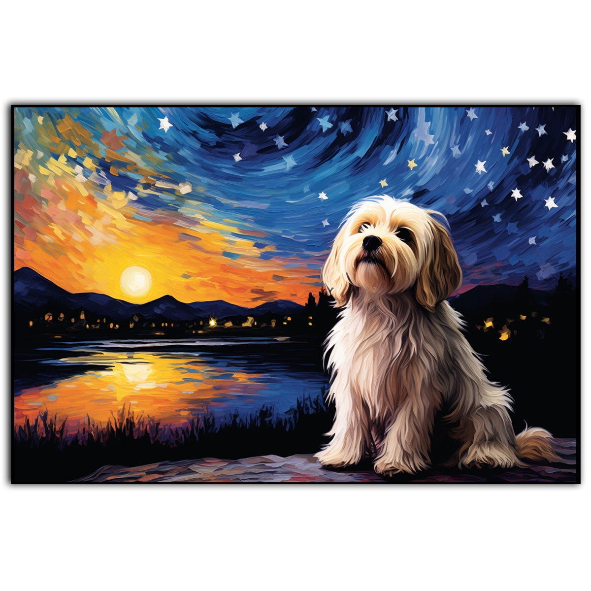 Cotonde Tulear Canvas Unframed Colofull Inspired bedroom decor - Dog ...