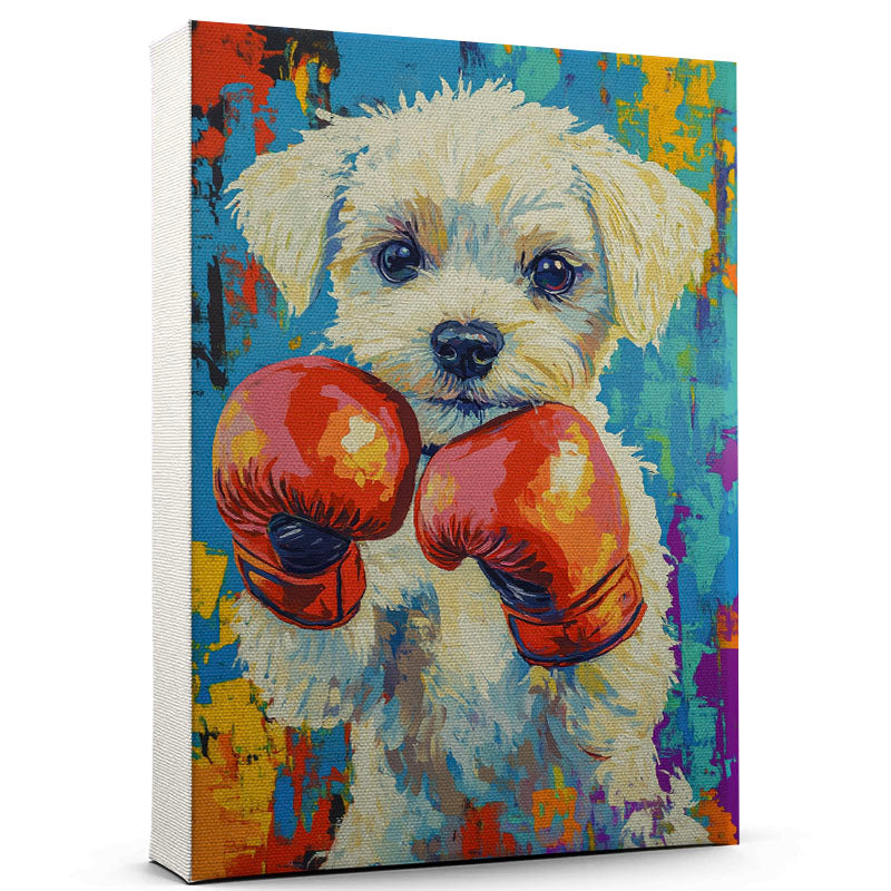 Cotonde Tulear Dog Canvas Boxing Canvas – Cute Cotonde Tulear Canvas ...