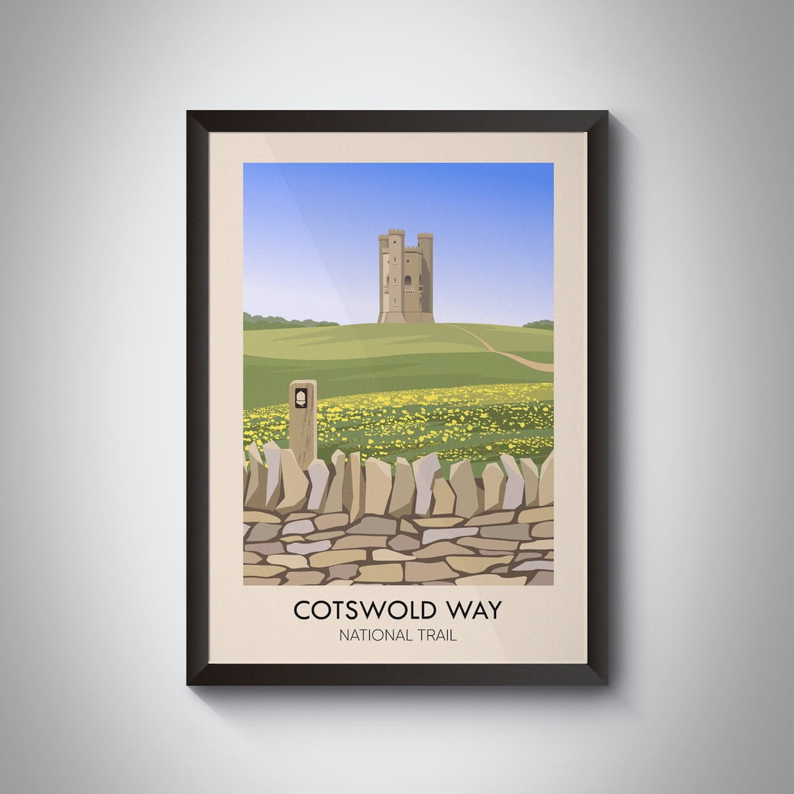 Cotswold Way National Trail Poster, National Park Print, The Cotswolds ...