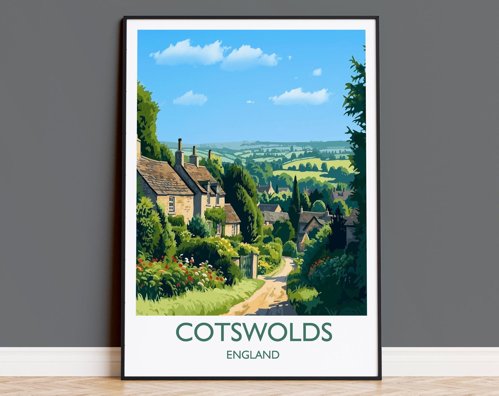 Cotswolds Travel Print, Travel Poster of Cotswolds, England, Cotswolds ...