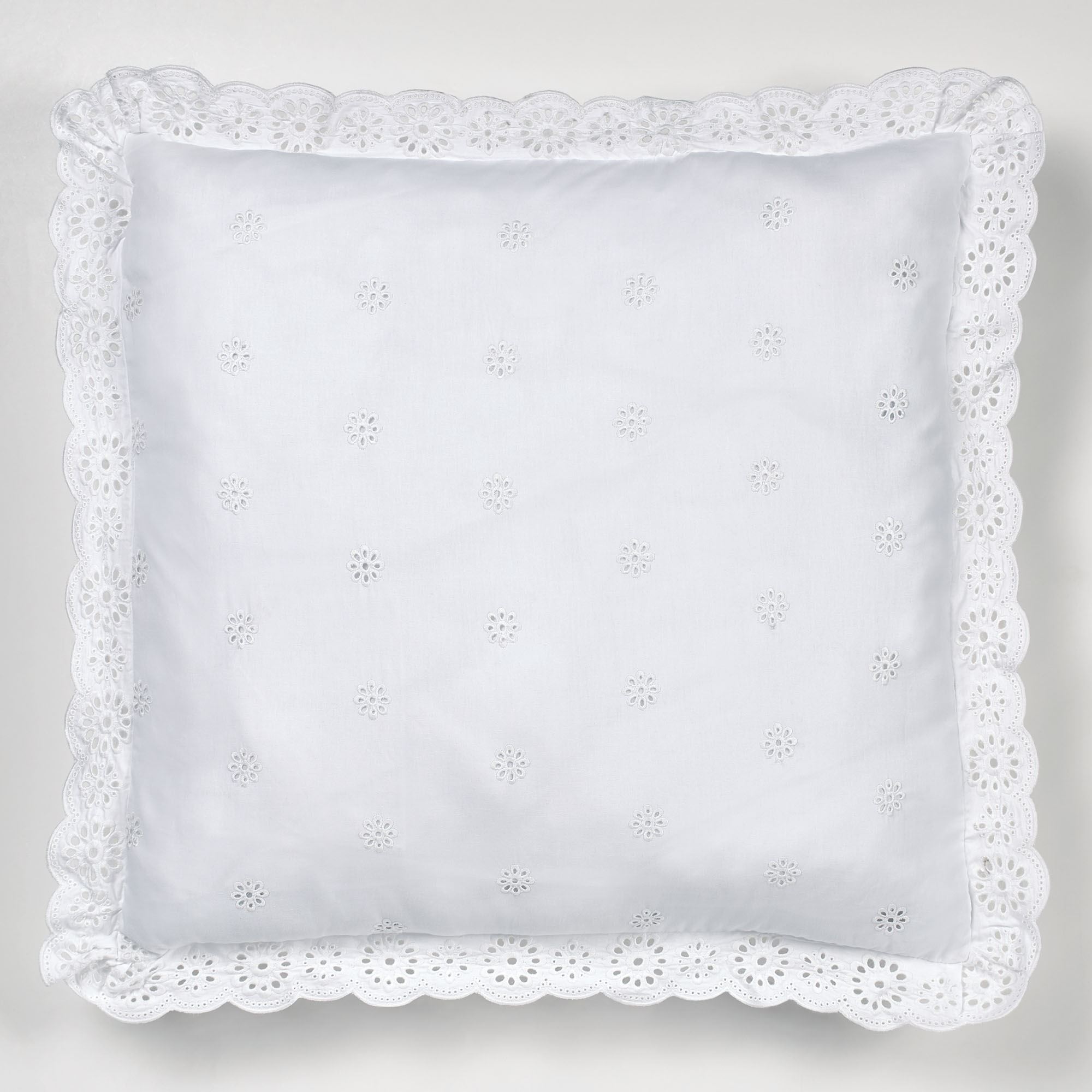 Cottage Collection - Eyelet Ruffled Sham European - White - Shabby Chic ...