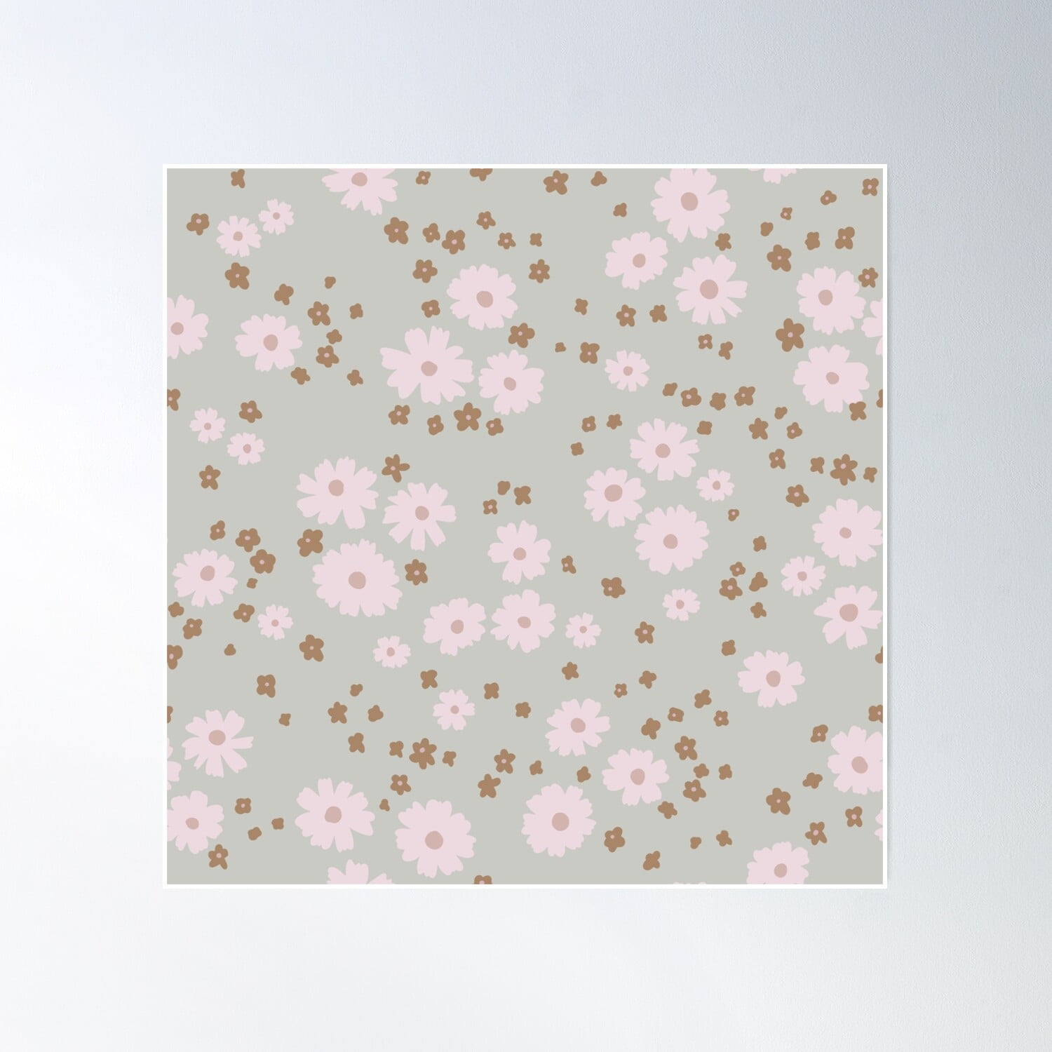 Cottage Core Daisy Garden Poster Wall Art, Modern Wall Decor, 16x16 ...