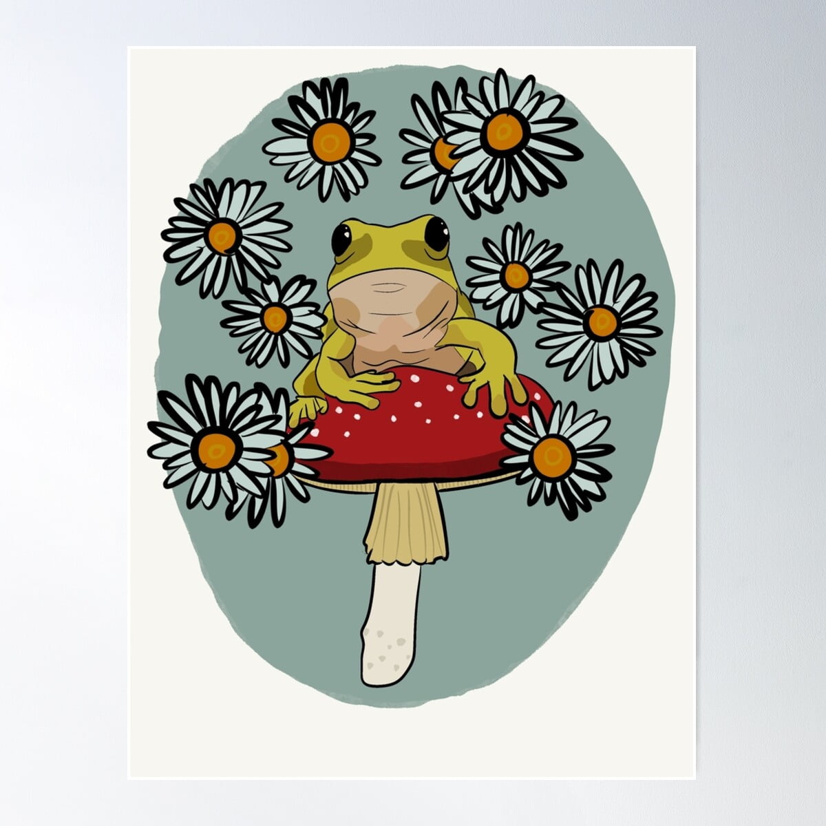 Cottage Core Frog Poster Wall Art, Modern Wall Decor For Living Room ...