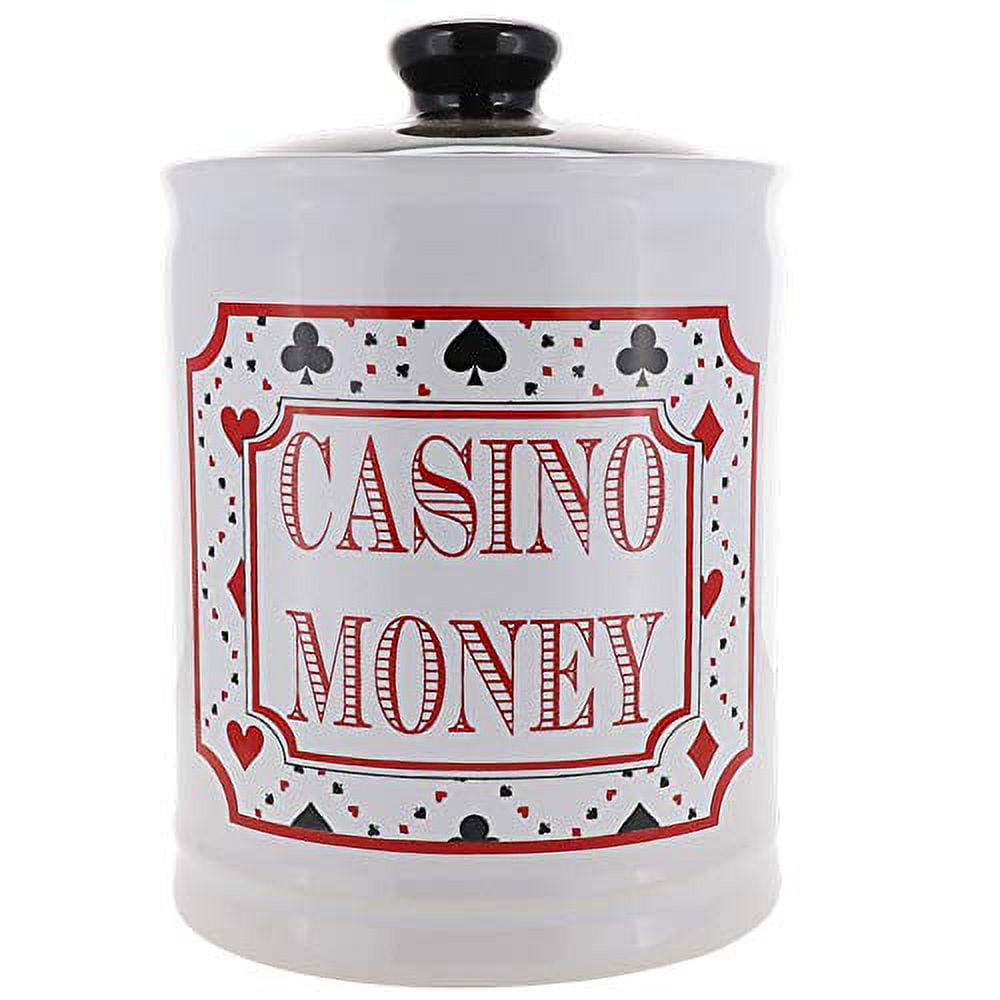 Cottage Creek Casino Money Jar, Ceramic, 6", Multicolored Candy Jar ...