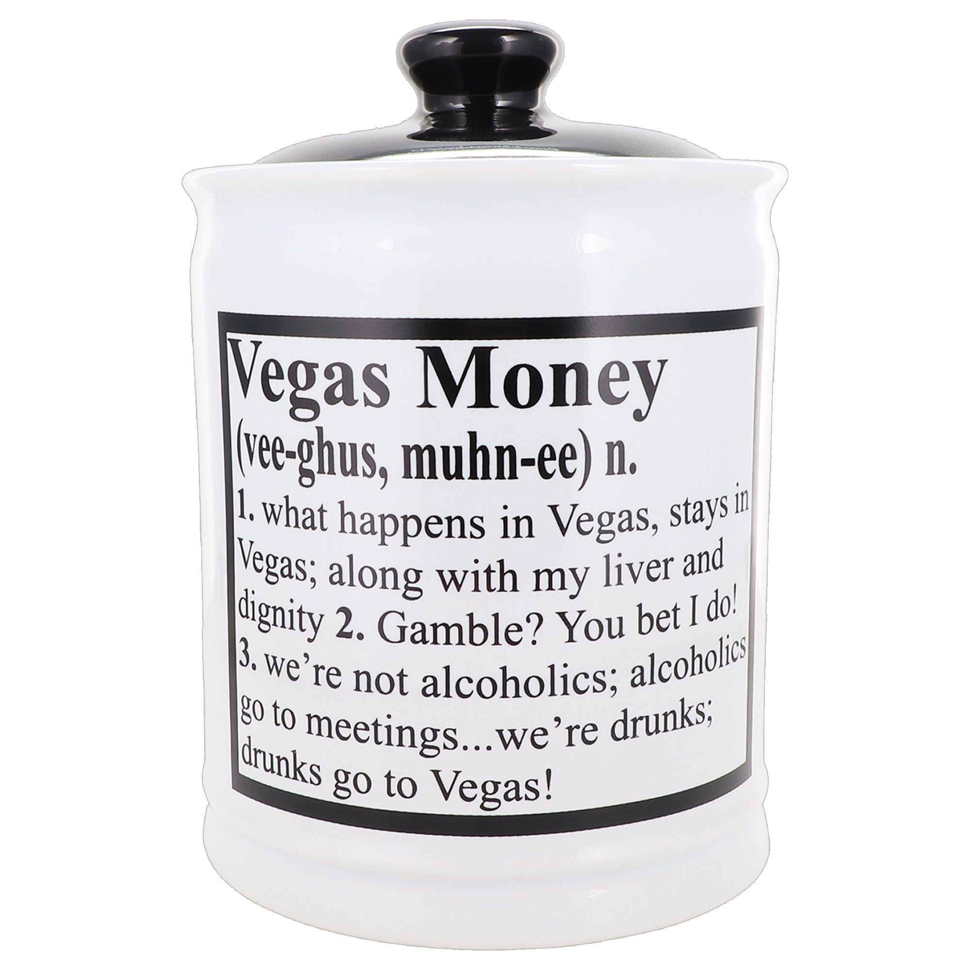 Cottage Creek Las Vegas Money Ceramic White Piggy Bank & Money Jar ...