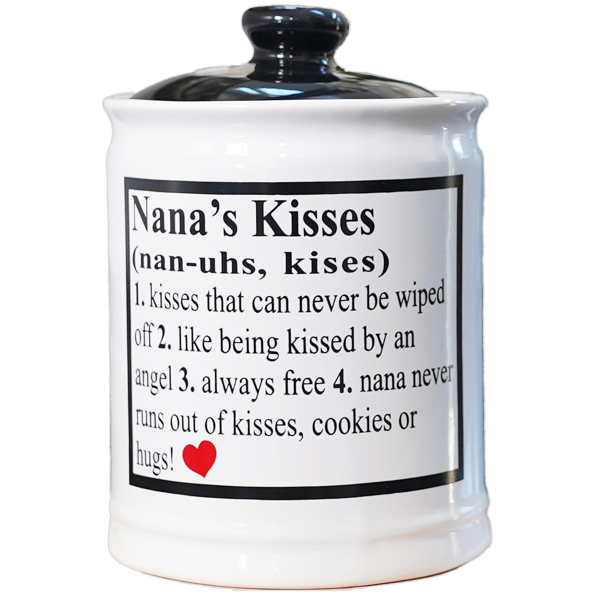 Cottage Creek Decorative Nana's Kisses Ceramic Jar, Desk Candy Holder ...