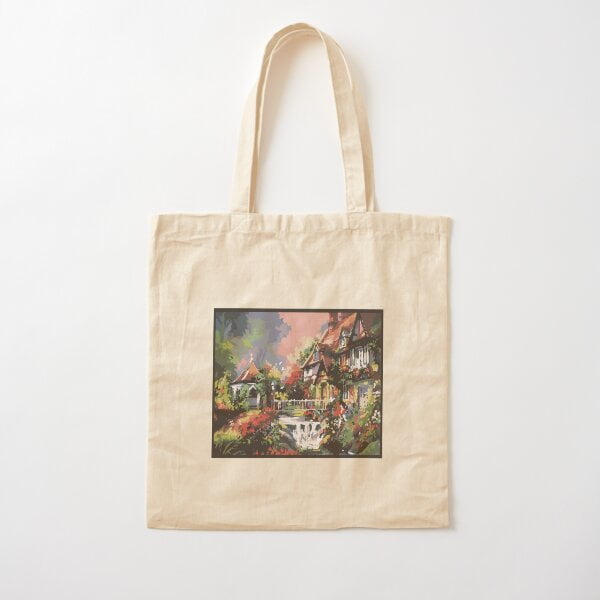 Cottage, Flower, Waterfall, Cottagecore, Core Canvas Tote Bag, Family ...