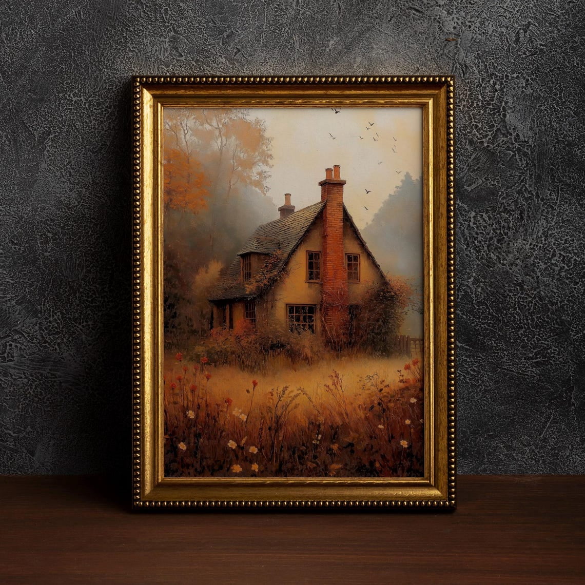 Cottage In Forest,Vintage Dark Academia Cottage Poster, Moody ...