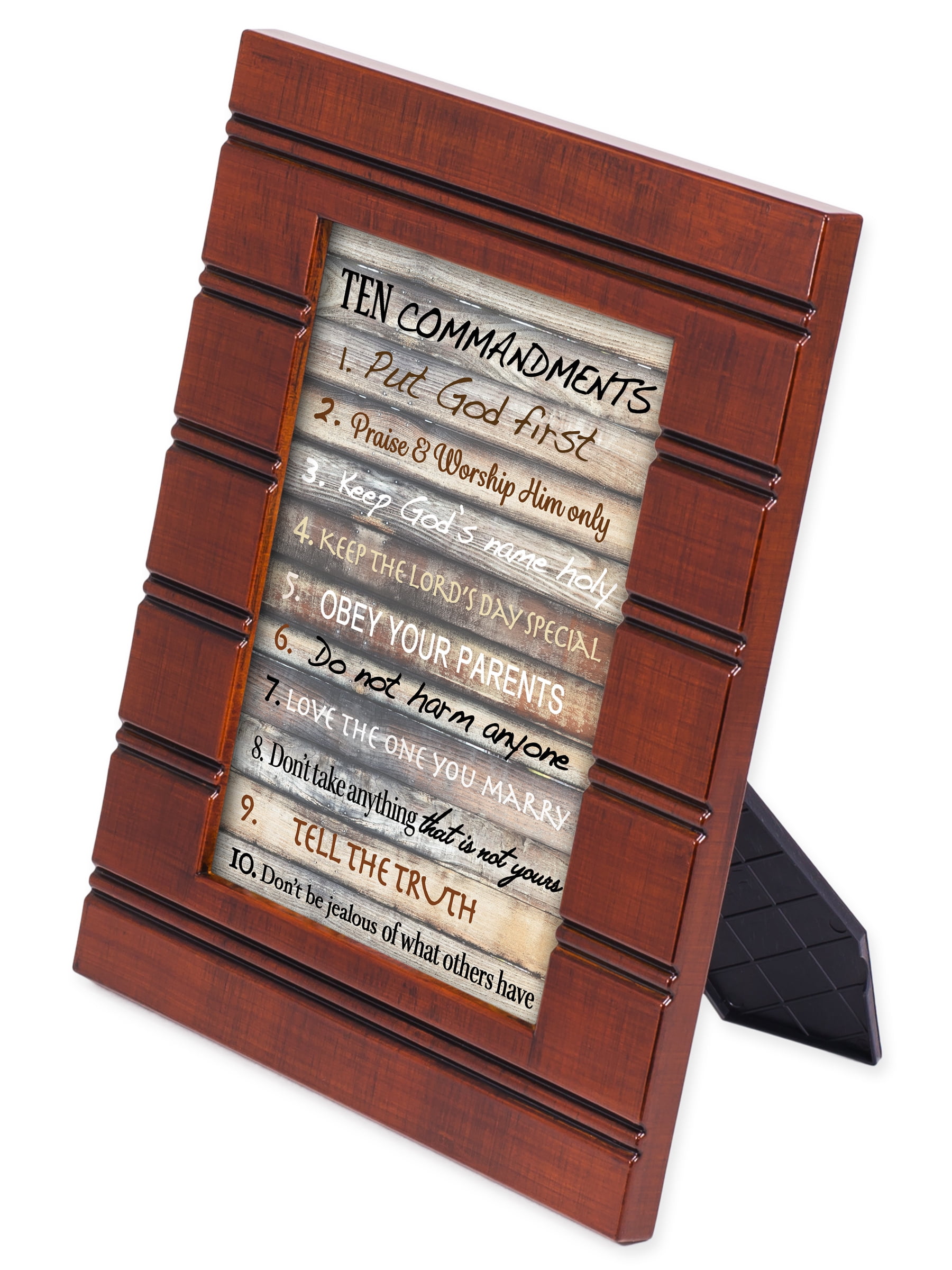 Cottage Garden Contemporary Ten Commandments Wood Finish 8 x 10 Framed ...