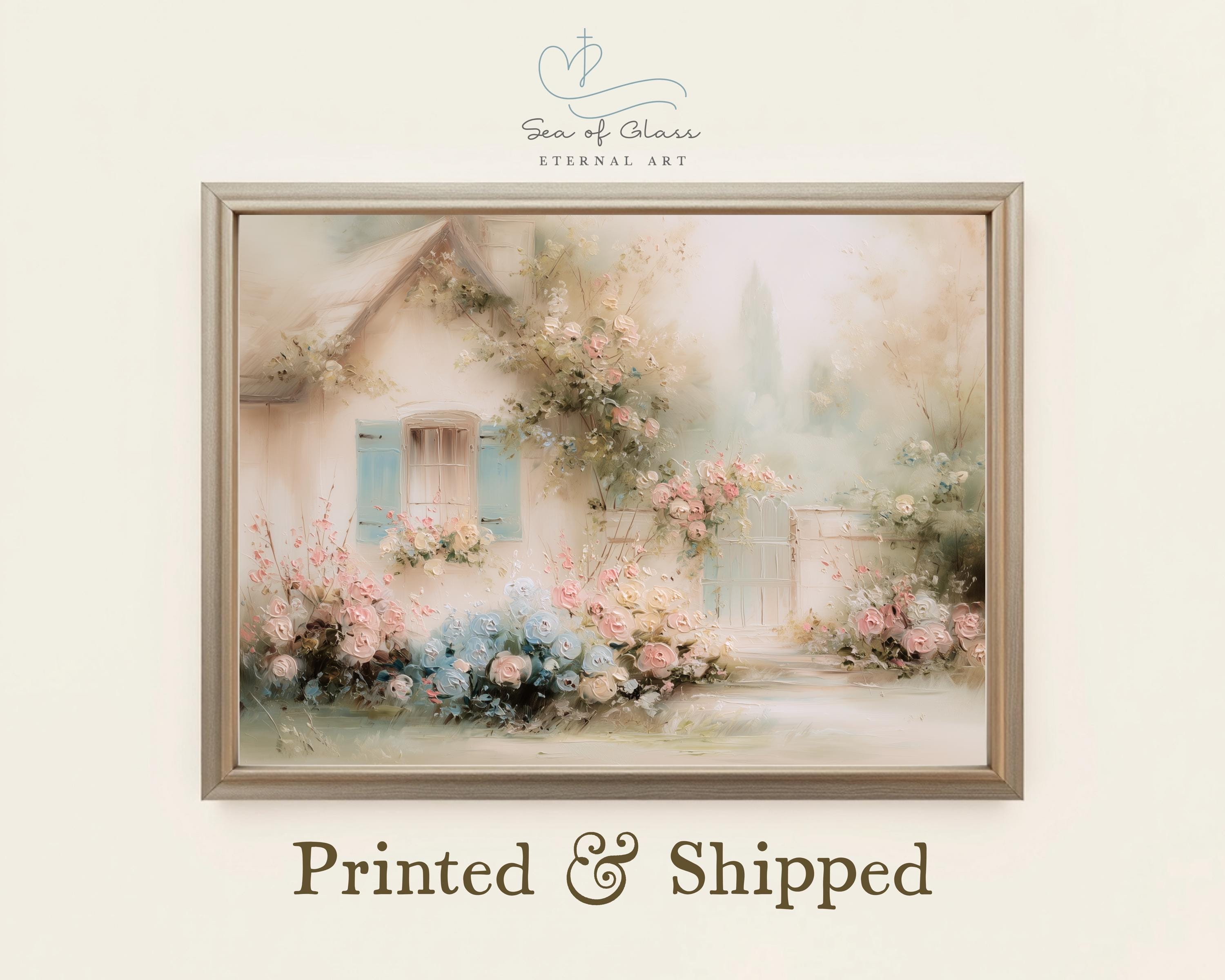 Cottage Garden Floral Poster Pastel Style Wall Art Poster Warm Present ...