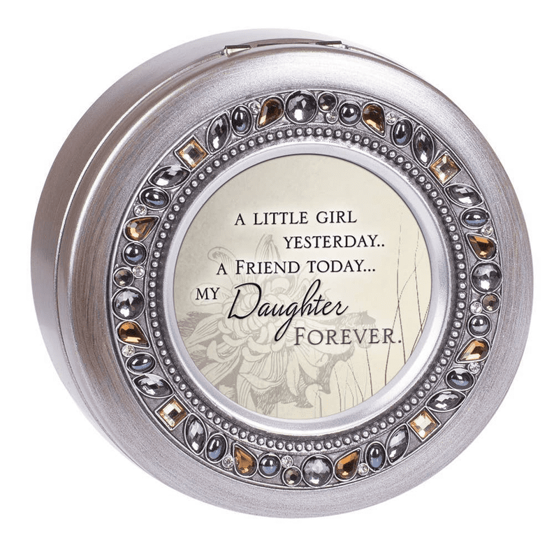 Cottage Garden Friend Today Daughter Forever Brushed Silver Round ...