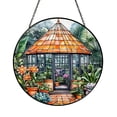 Cottage Garden House Stained Glass Style Suncatcher Window Hanging ...