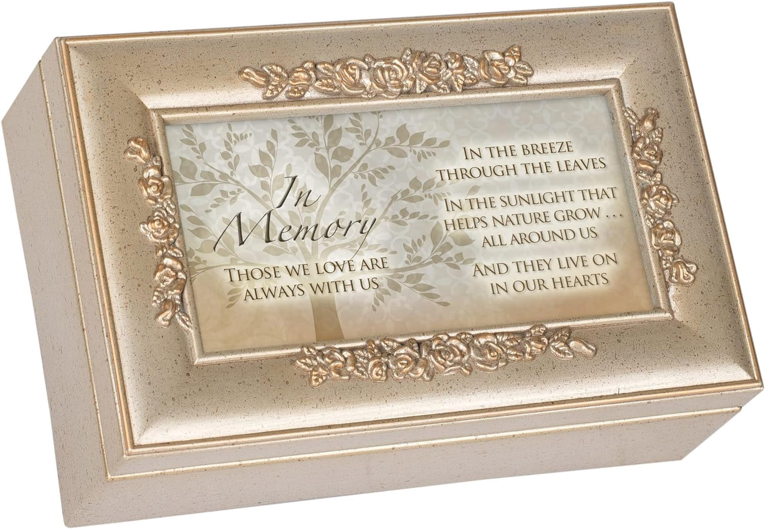 Cottage Garden Memory Those We Love Champagne Silver Embossed Petite ...