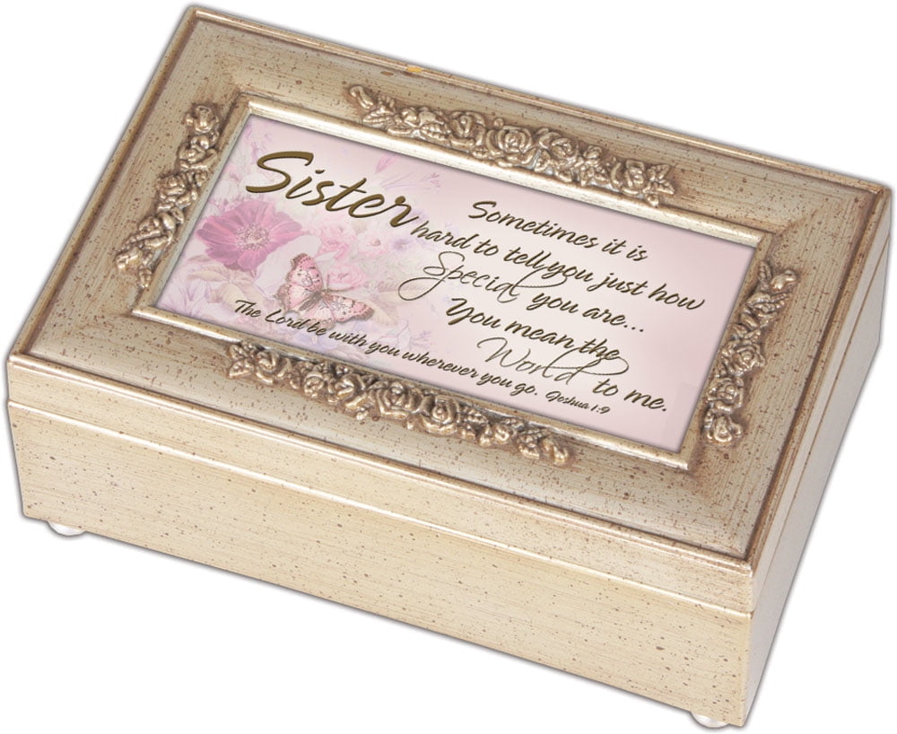Cottage Garden Sister You Mean The World to Me Silvertone Embossed ...