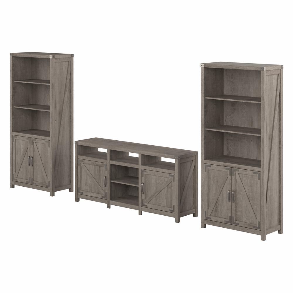 Cottage Grove TV Stand for 70 Inch TV with Bookcases in Gray ...