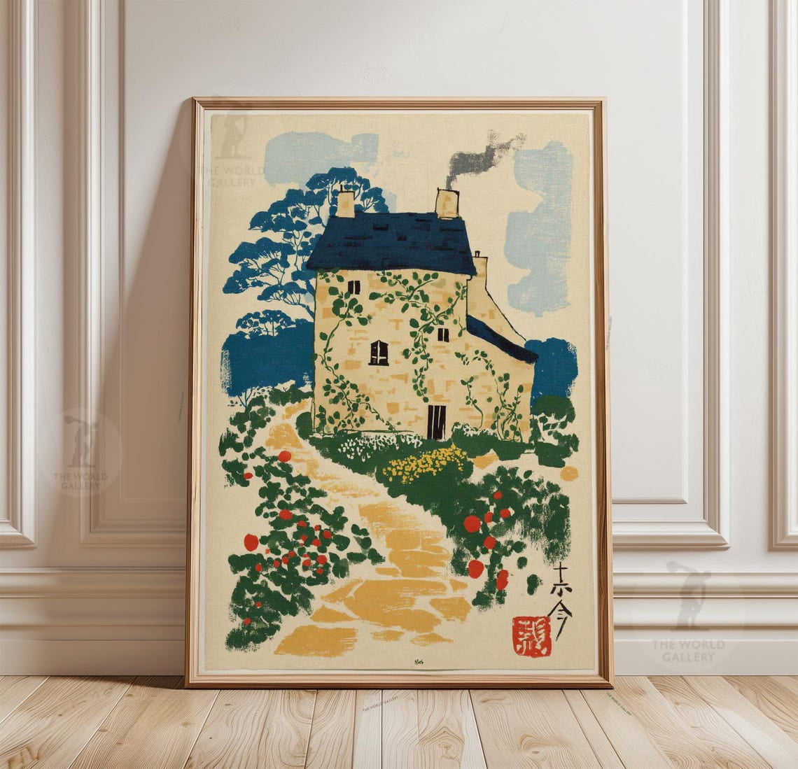 Cottage Path Poster Vintage Garden Landscape Floral Countryside Art ...