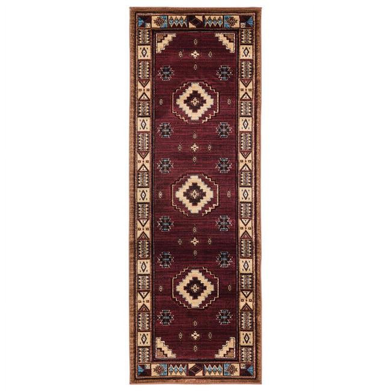Cottage Pelican Park Burgundy Runner Rug, 2 ft. 7 in. x 7 ft. 4 in ...