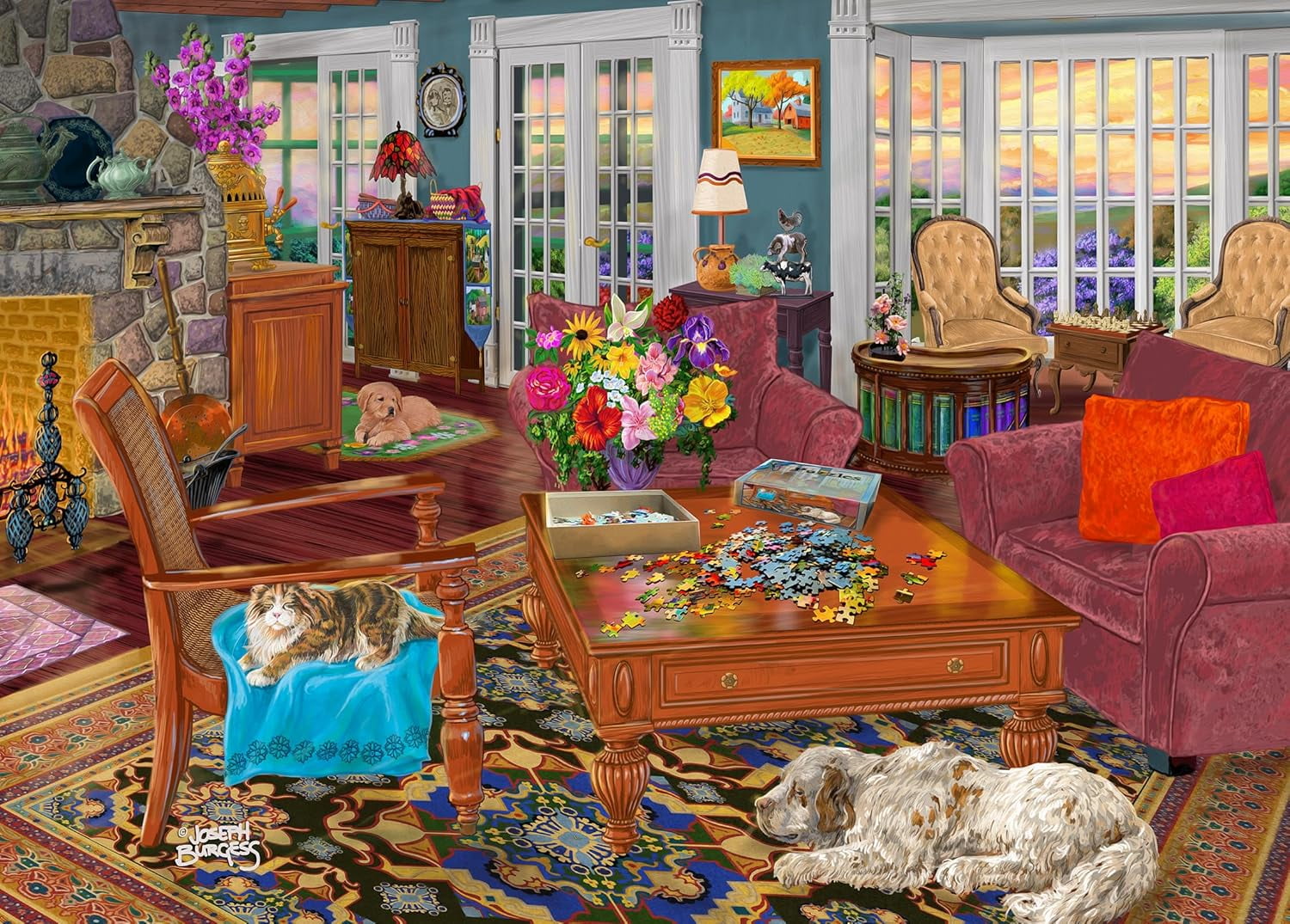 Cottage Puzzle 1000 Piece , Cozy Sanctuary Art, Peaceful Jigsaw Puzzles ...