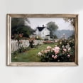 Cottage Rose Garden Vintage Muted Painting Oil Wall Art Cottagecore ...