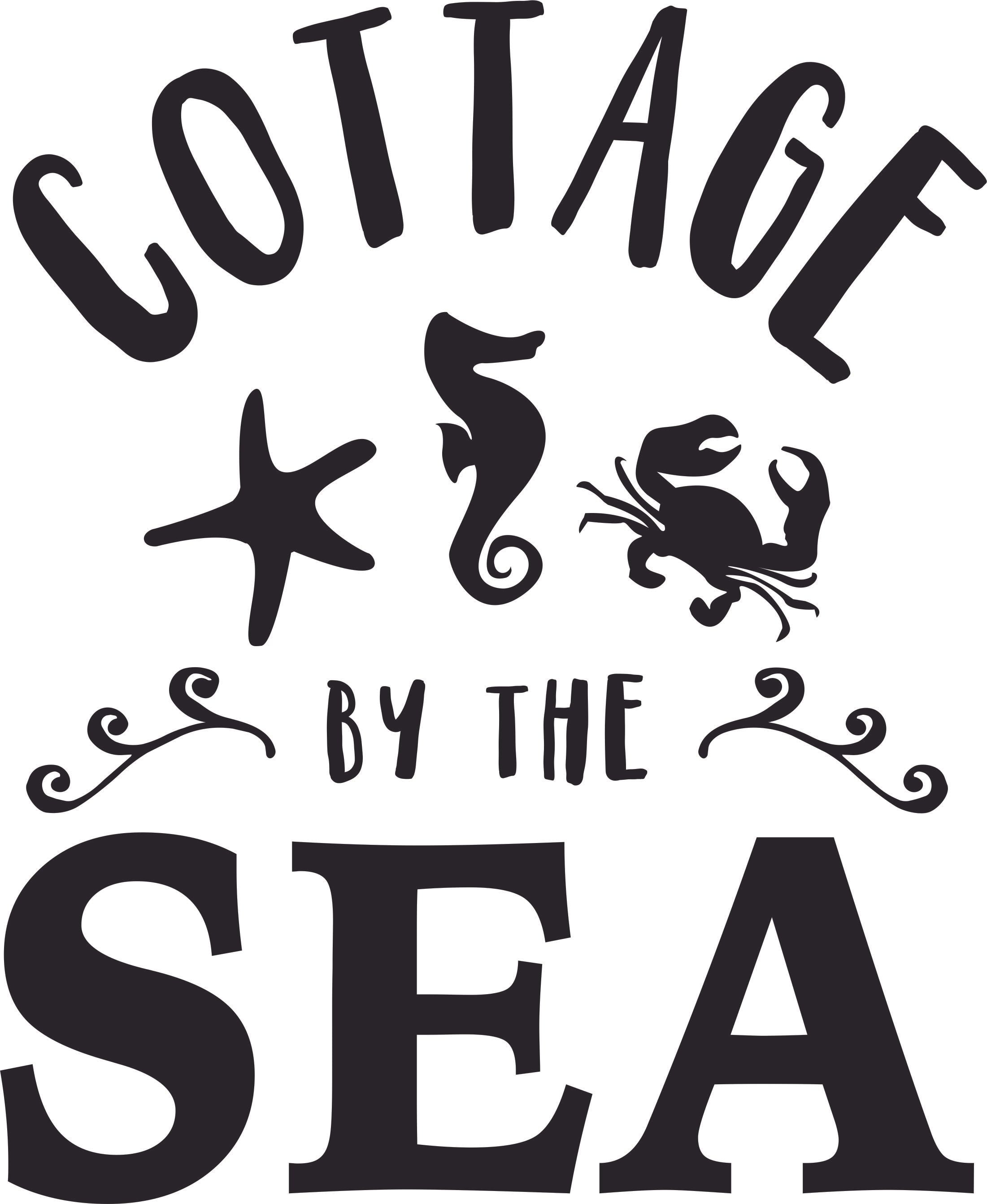 Cottage By The Sea Beach Travel Lettering Wall Sticker Art Design Decal ...