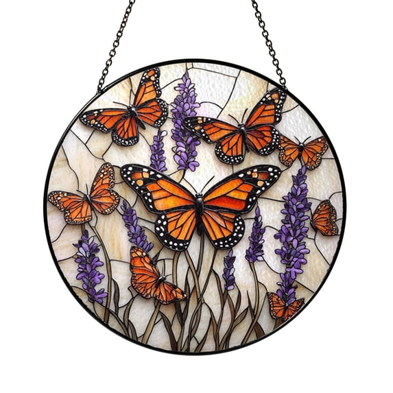 Cottage Style Butterfly Floral Window Hanging – Glass Art - Walmart.com