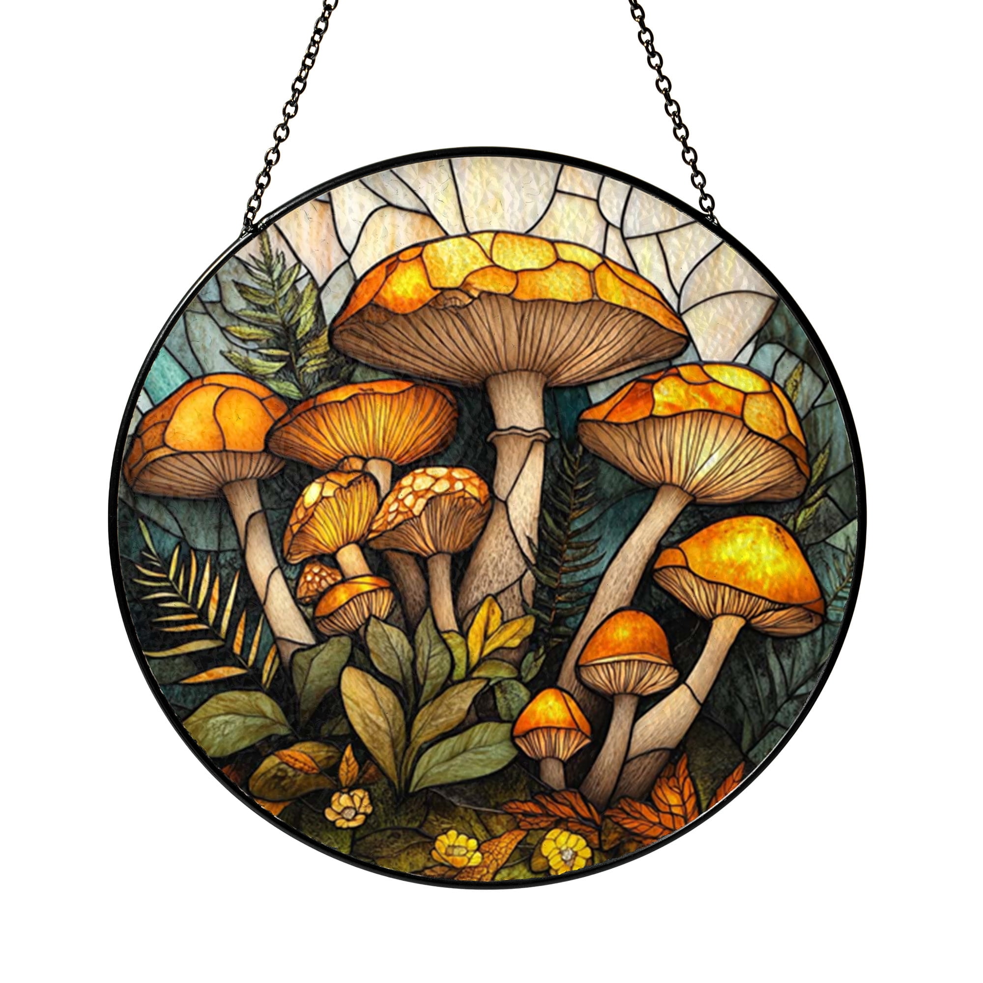 Cottage Style Mushroom Stained Glass Window Suncatcher2401 - Walmart.com
