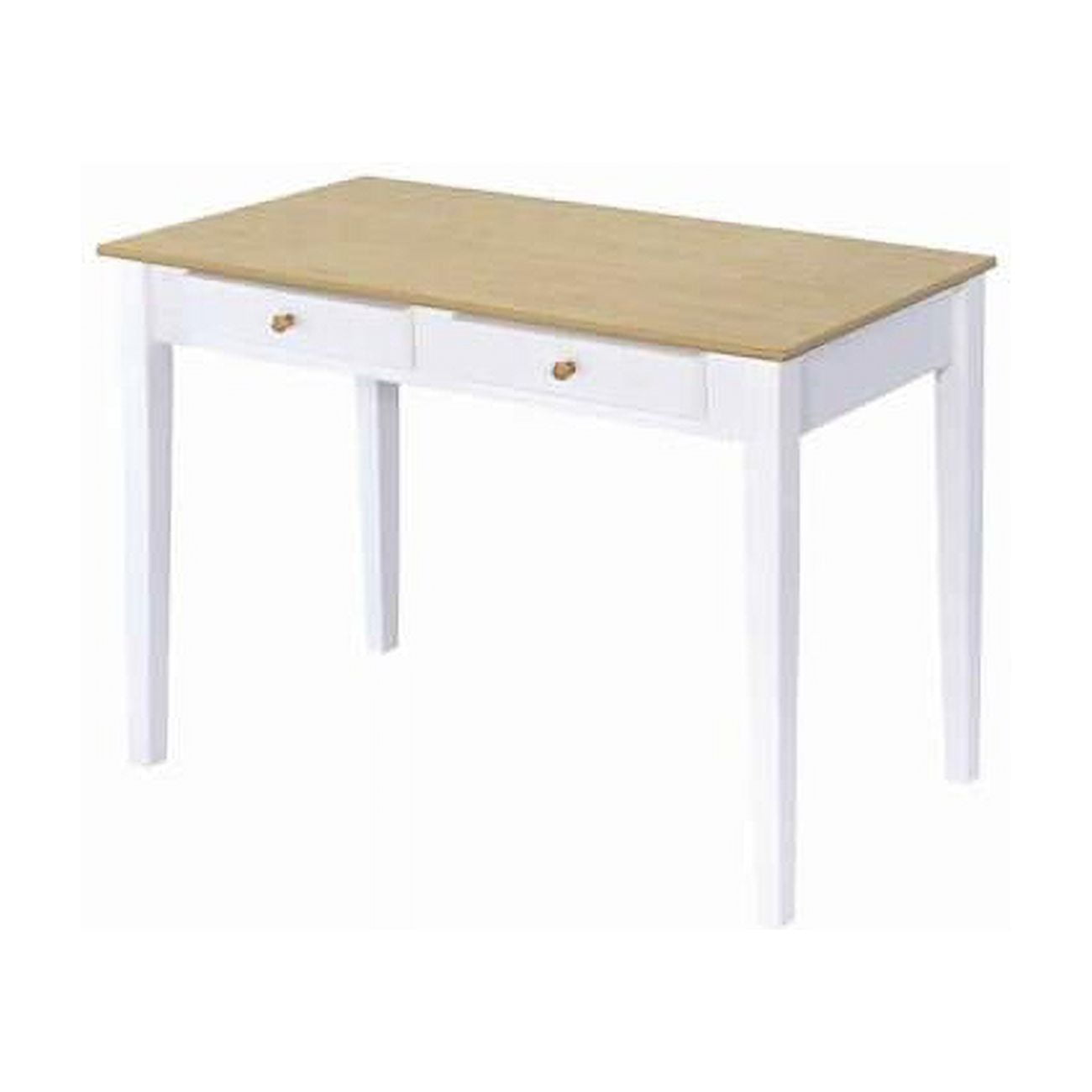 Cottage Style Wooden Writing Desk with 2 Drawers - White & Brown ...