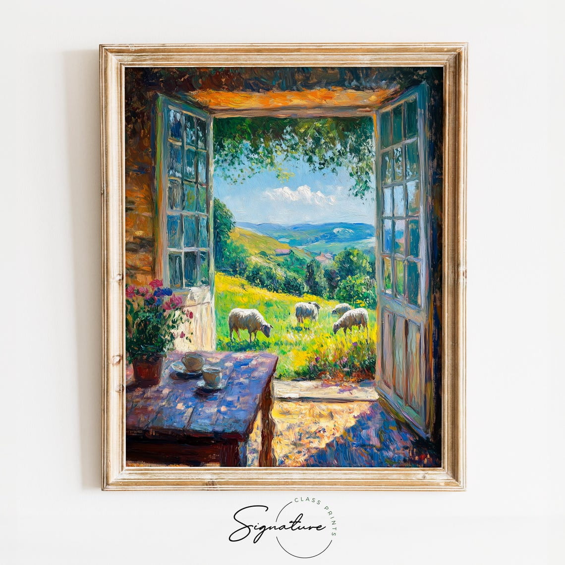 Cottage Window View In Spring, Vibrant, Rustic Farmhouse Wall Art ...