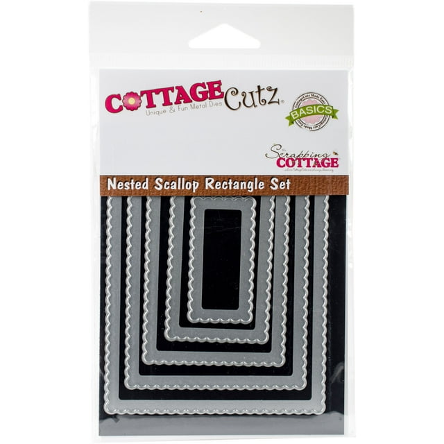 CottageCutz Nested Dies 5/Pkg-Scallop Rectangle - Walmart.com