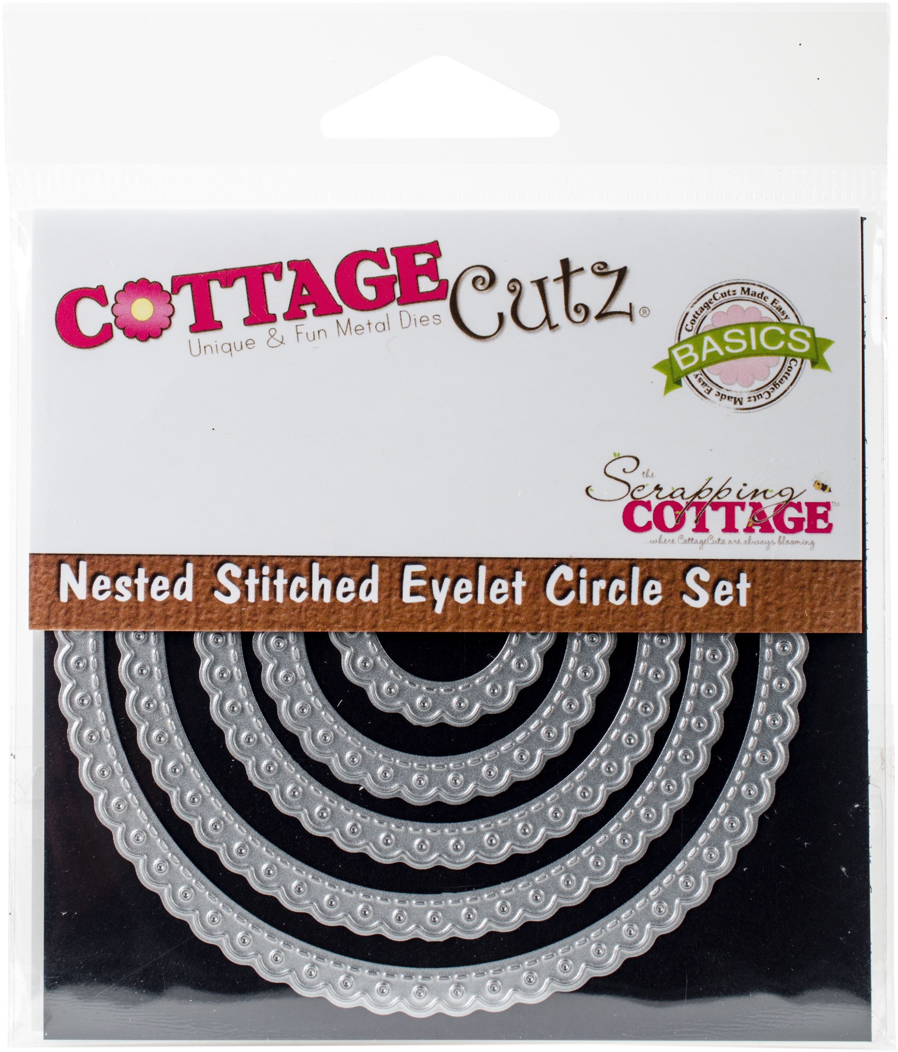 CottageCutz Nested Dies 5/Pkg-Stitched Eyelet Circle - Walmart.com