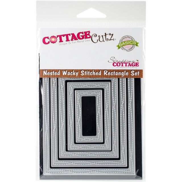 CottageCutz Nested Dies 5/Pkg-Wacky Stitched Rectangle - Walmart.com