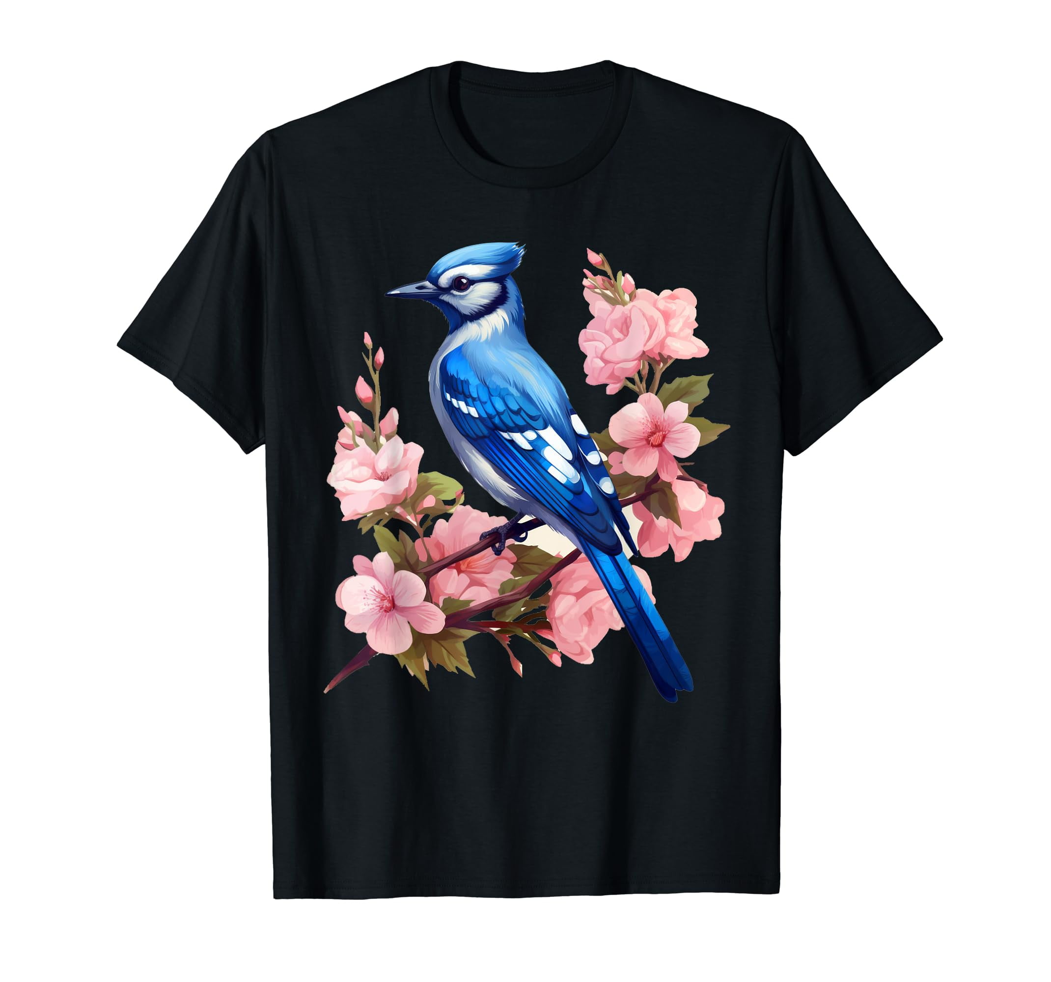 Cottagecore Aesthetic Floral Blue Jay Bird T-Shirt - Walmart.com