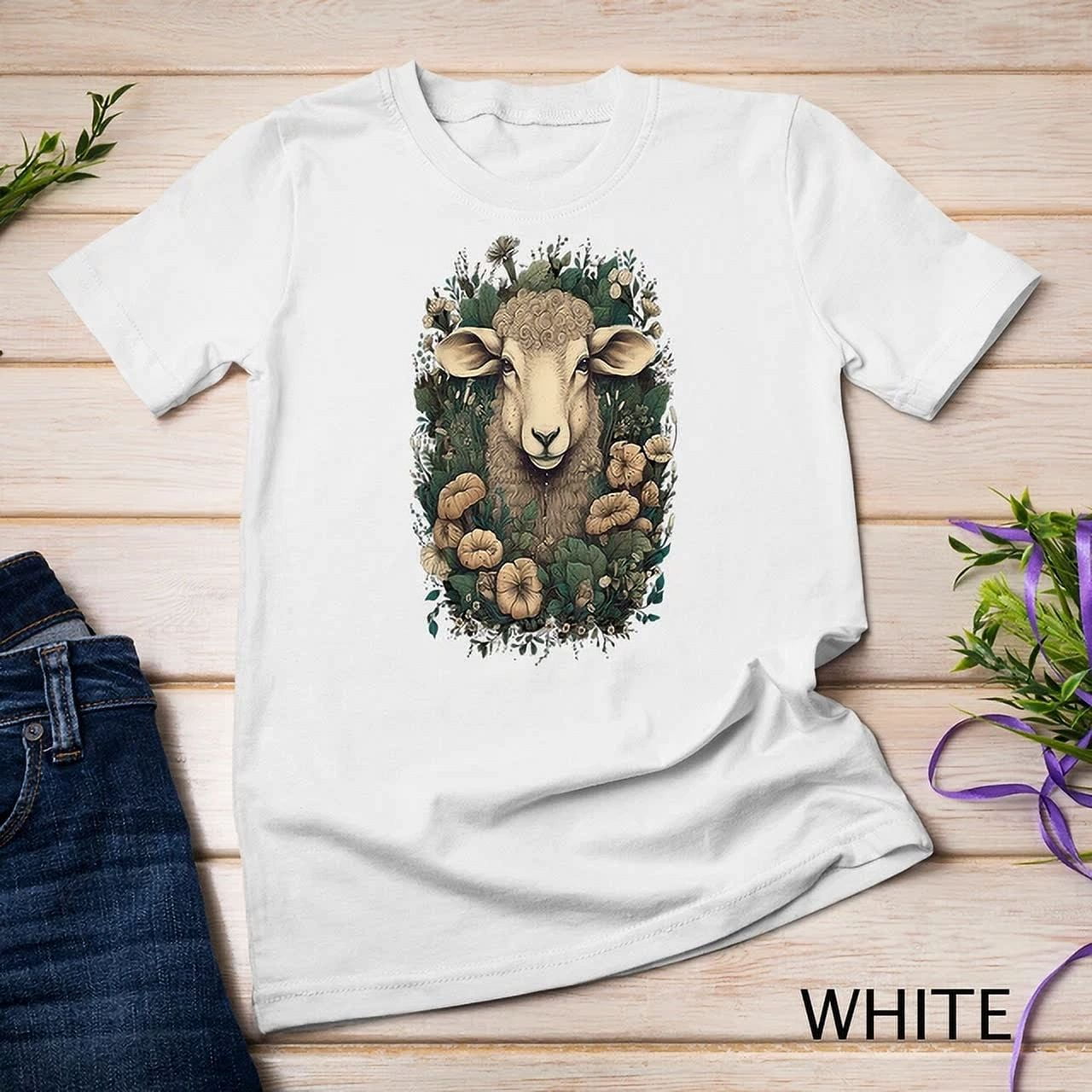 Cottagecore Aesthetic Floral Sheep Cute Graphic Girls Women Unisex S ...