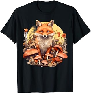 Cottagecore Aesthetic Fox Vintage Floral Cottagecore Fox T-Shirt ...