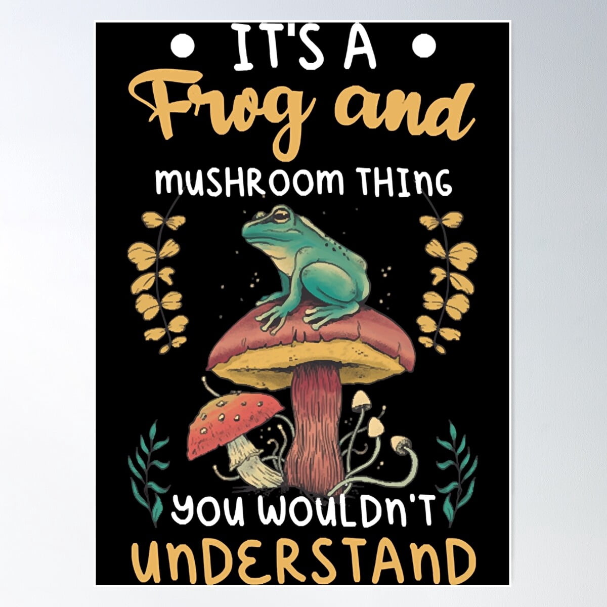 Cottagecore Aesthetic Frog And Mushroom Thing Poster Wall Art, Modern ...