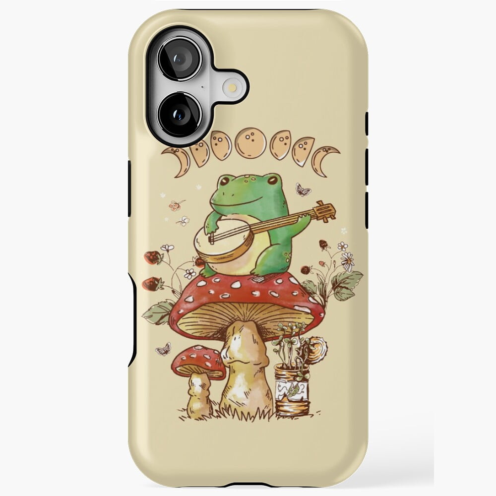 Cottagecore Aesthetic Frog Banjo Art Compatible Phone Case for iPhone ...