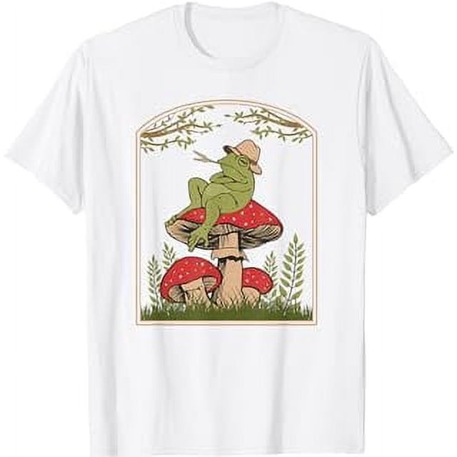 Cottagecore Aesthetic Frog Goblincore Mushroom Toad Fungus T Shirt