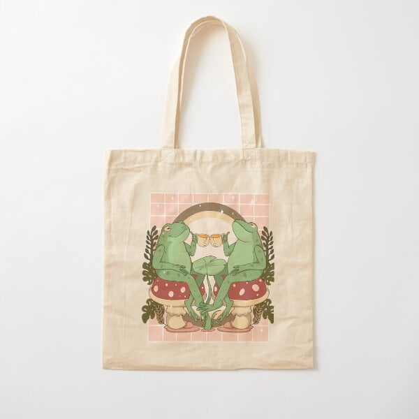 Cottagecore, Aesthetic, Frog, Mushroom, Forest, Toad Canvas Tote Bag ...