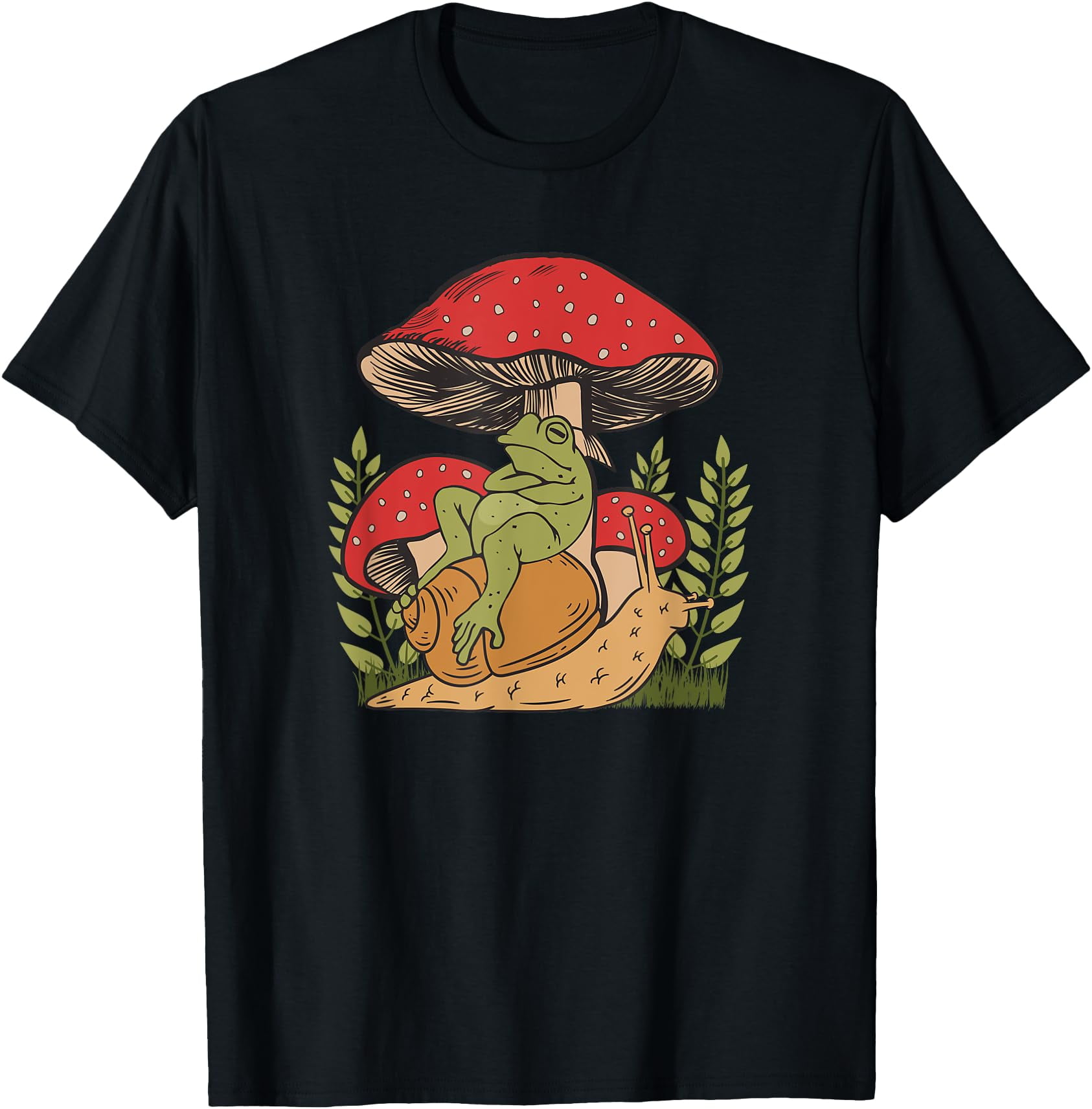 Cottagecore Aesthetic Frog Mushroom Snail Goblincore Toad Unisex T ...