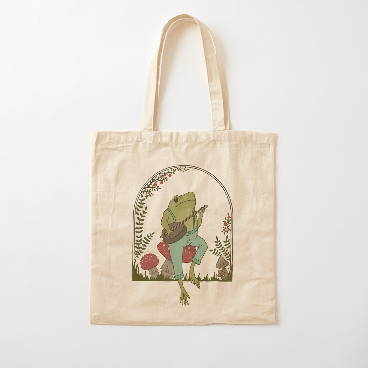 Cottagecore Aesthetic Frog Playing Banjo On Mushroom: Cute Vintage ...