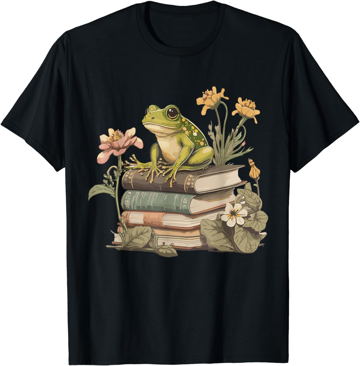 Cottagecore Aesthetic Frog Reading Book Mushroom Lover T-Shirt - Walmart.com