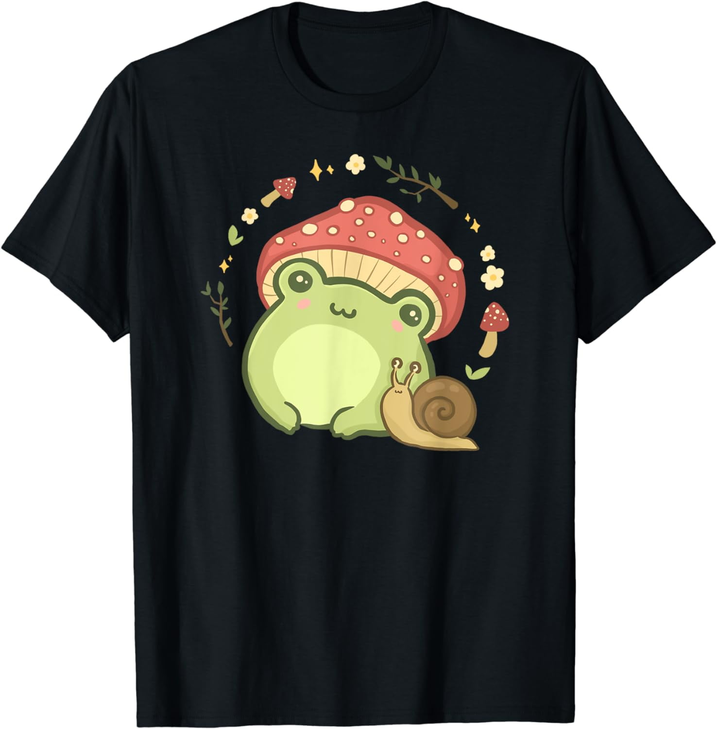 Cottagecore Aesthetic Frog Snail Cute Vintage T-Shirt - Walmart.com