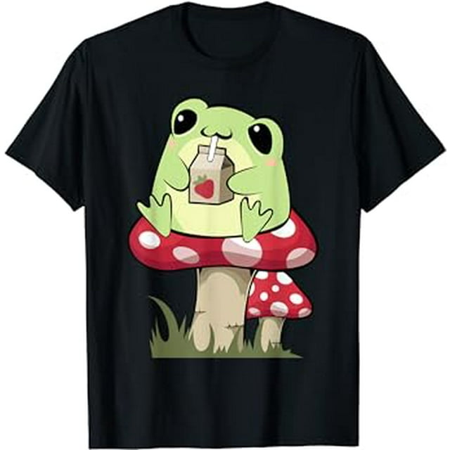 Cottagecore Aesthetic Mushroom Frog Goblincore Mycology T Shirt